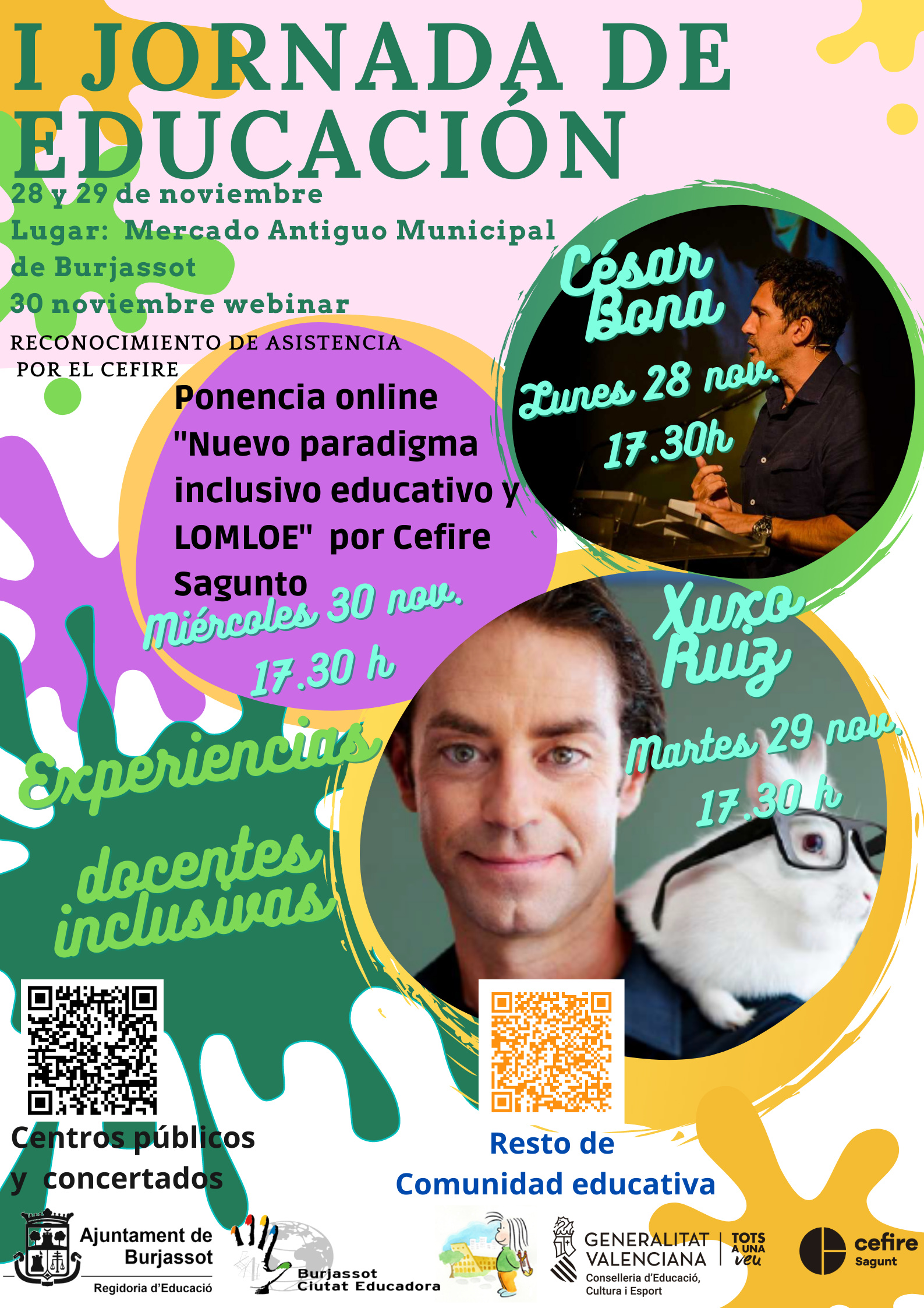 Burjassot acoge, del 28 al 30 de noviembre, sus I Jornadas de Educación ...